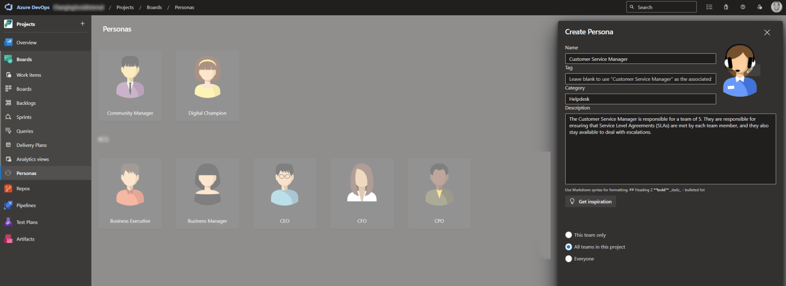 Personas in Azure DevOps – AaronKGumbs